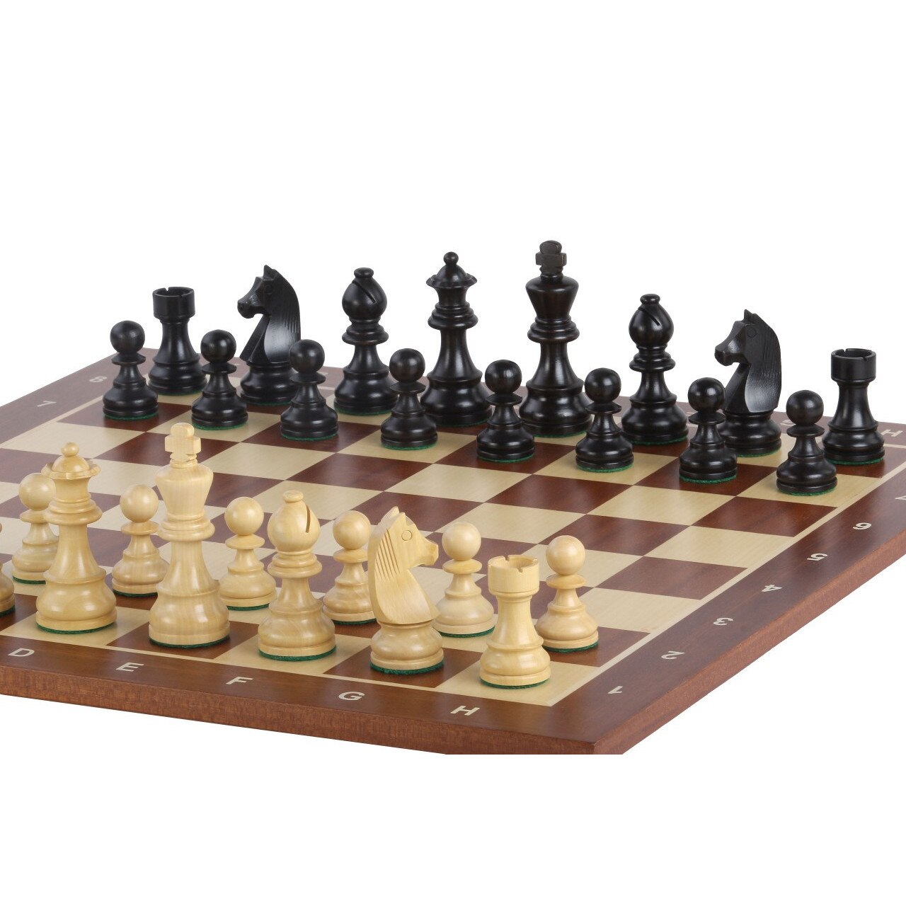 Set de sah turneu, Sunrise Chess & Games, piese German Knight, 50mm ...