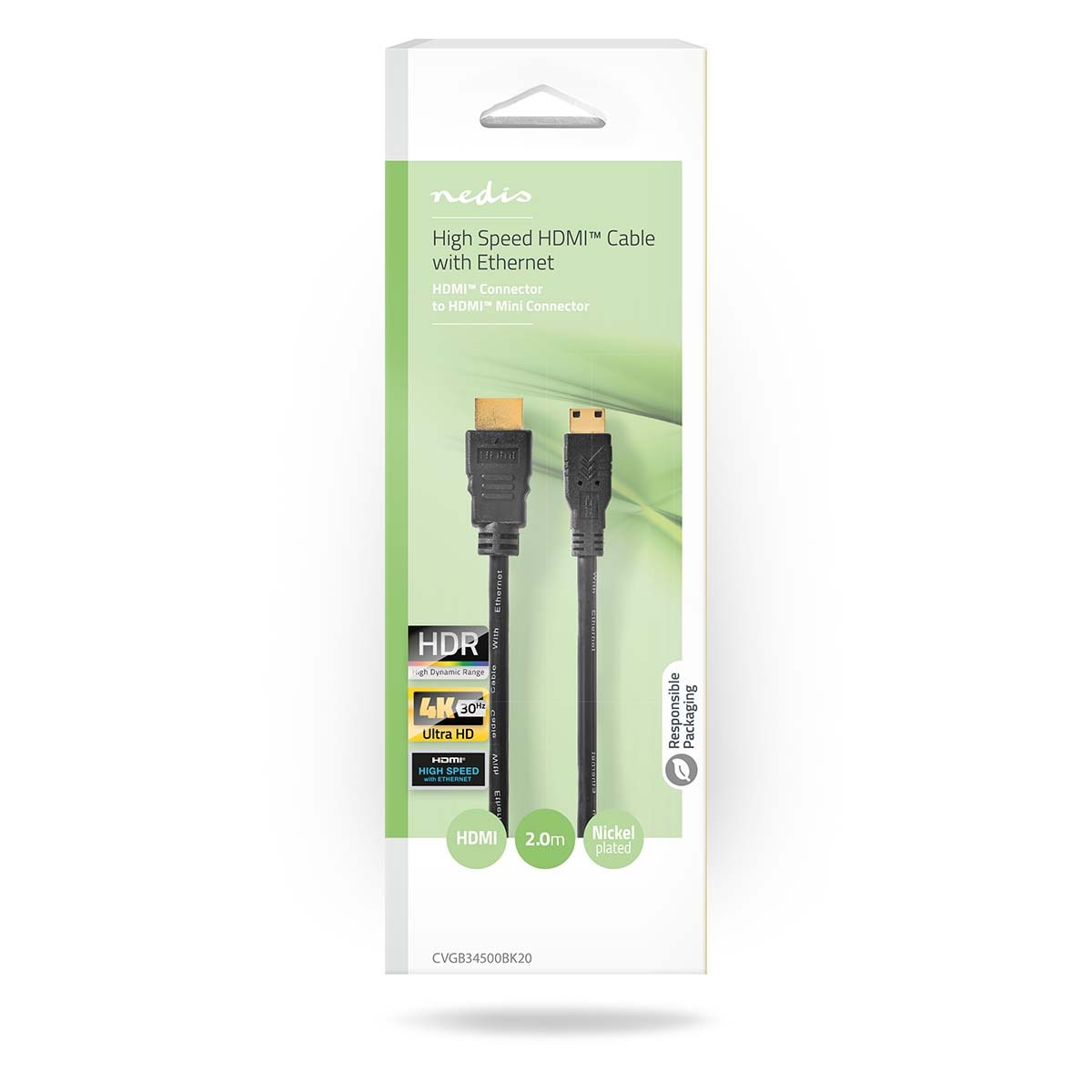 Cablu HDMI de mare viteza cu Ethernet, conector HDMI tata / mini ...