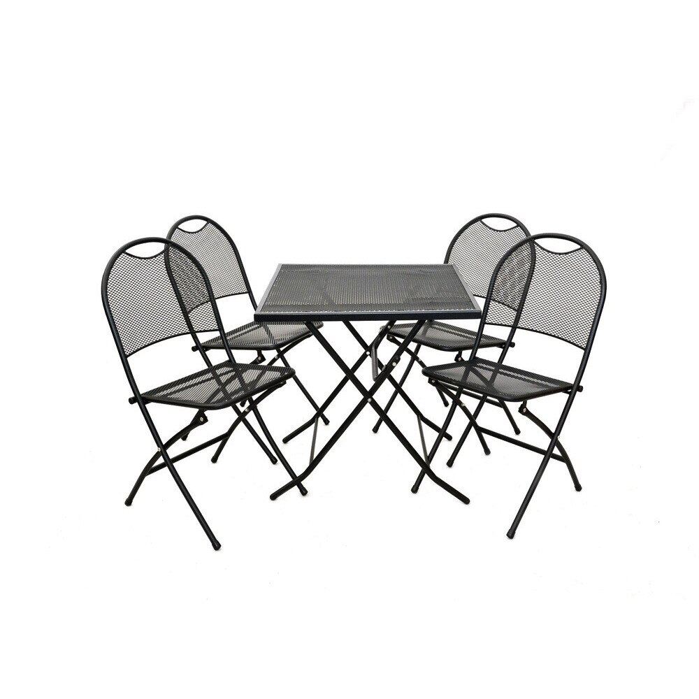 Set mobilier de gradina din metal Rojaplast Cesena, cu 4 scaune, masa ...