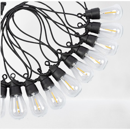 Lampi de exterior, agatare, 2700K, 10 becuri LED Edison, IP44, 6.5m ...