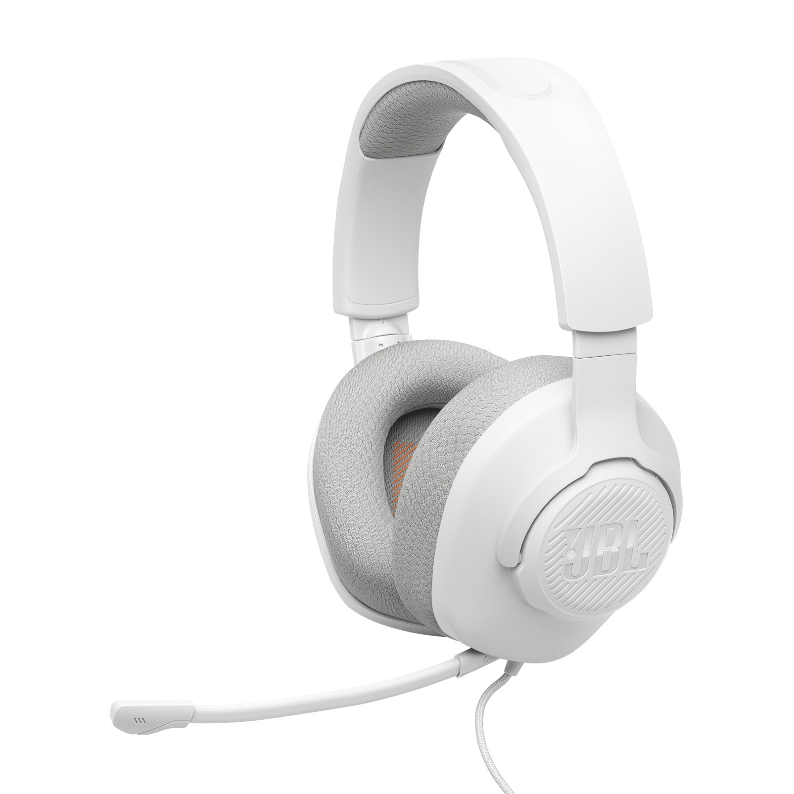 Casti gaming JBL Quantum 100M2, cu fir, microfon detasabil, alb - eMAG.ro