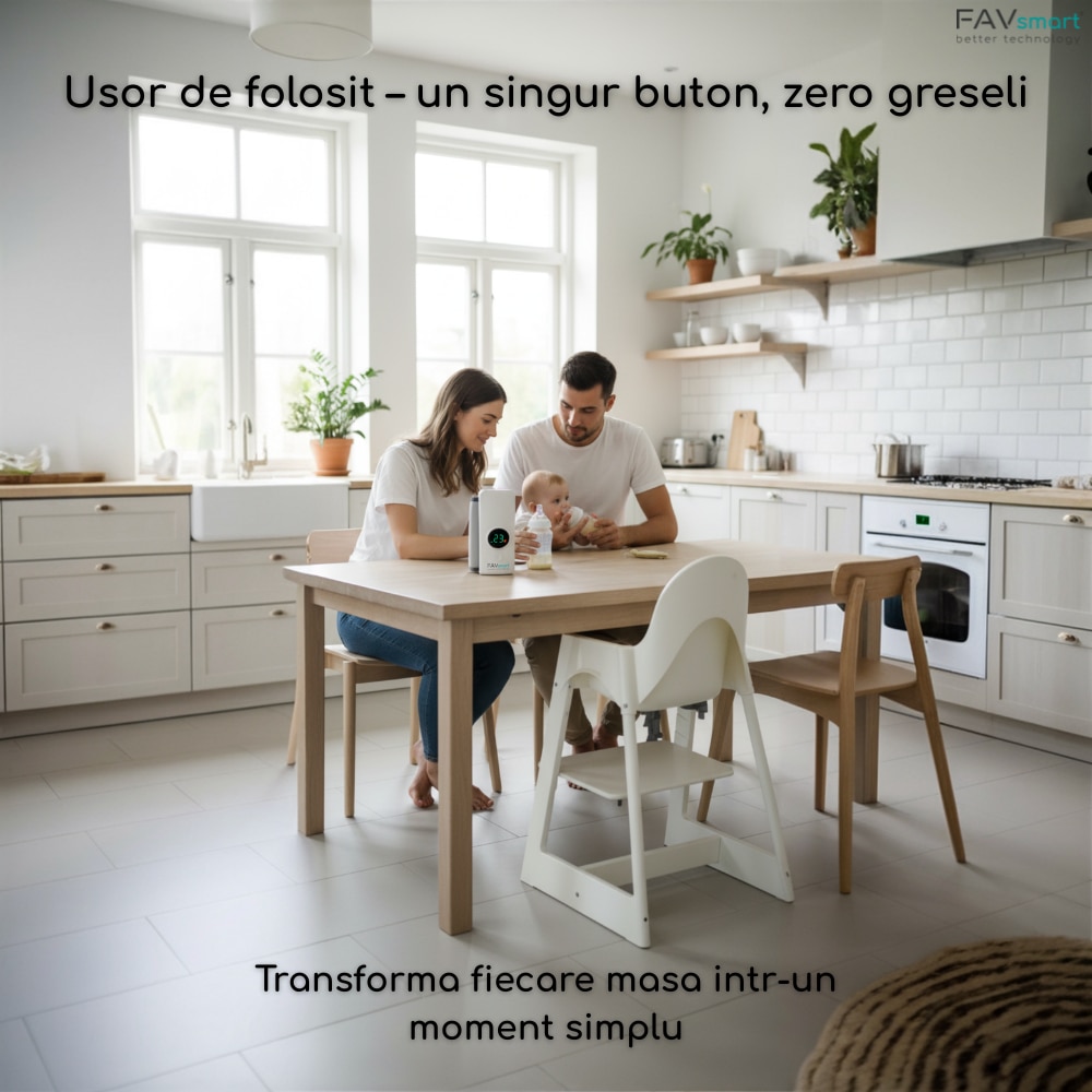 Incalzitor de Biberoane FAVsmart®, Wireless, cu Termostat Automat, 6 ...