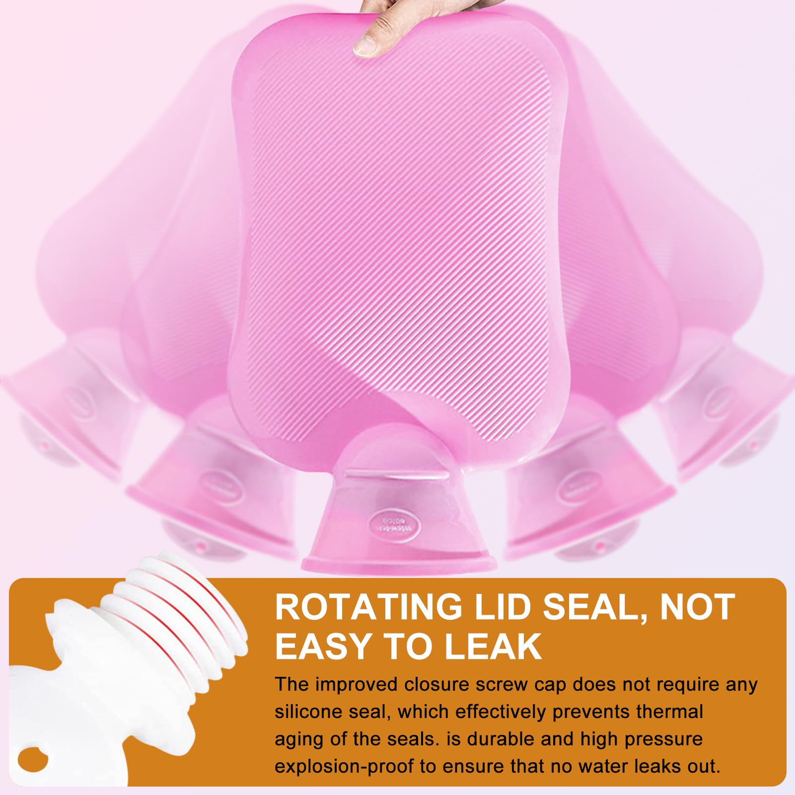 Incalzitor de maini cu husa din plus, design anti-scurgere, roz - eMAG.ro