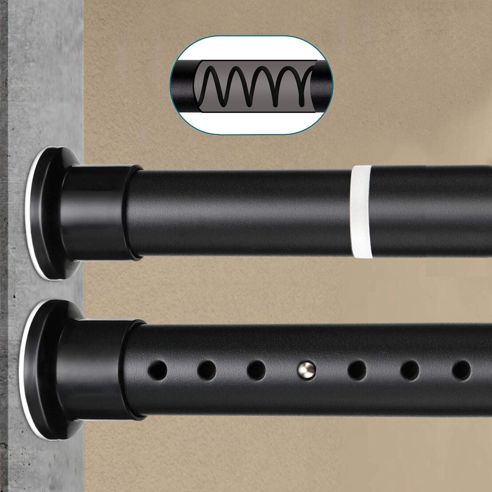 Tija telescopica universala din inox, Longziming, 32mm, 70-410cm, negru ...