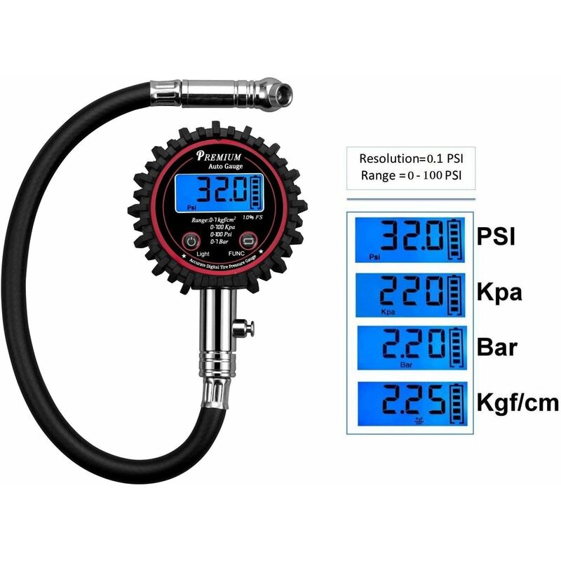 Manometru digital presiune anvelope, Tovbmup, display LCD - eMAG.ro