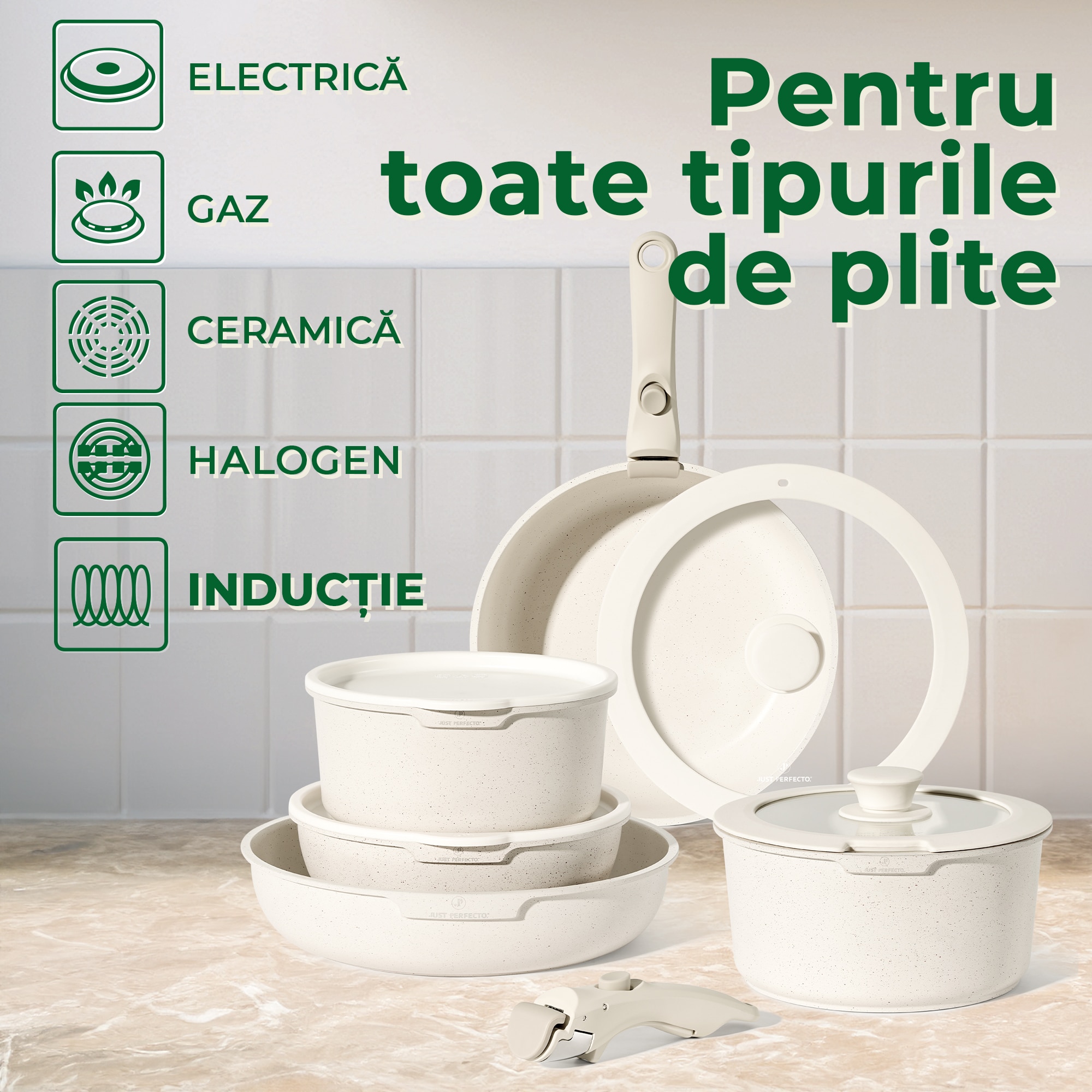 Set De Oale JUST PERFECTO - 11 Piese - Set Gatit Cu Capac - Set De Oale ...