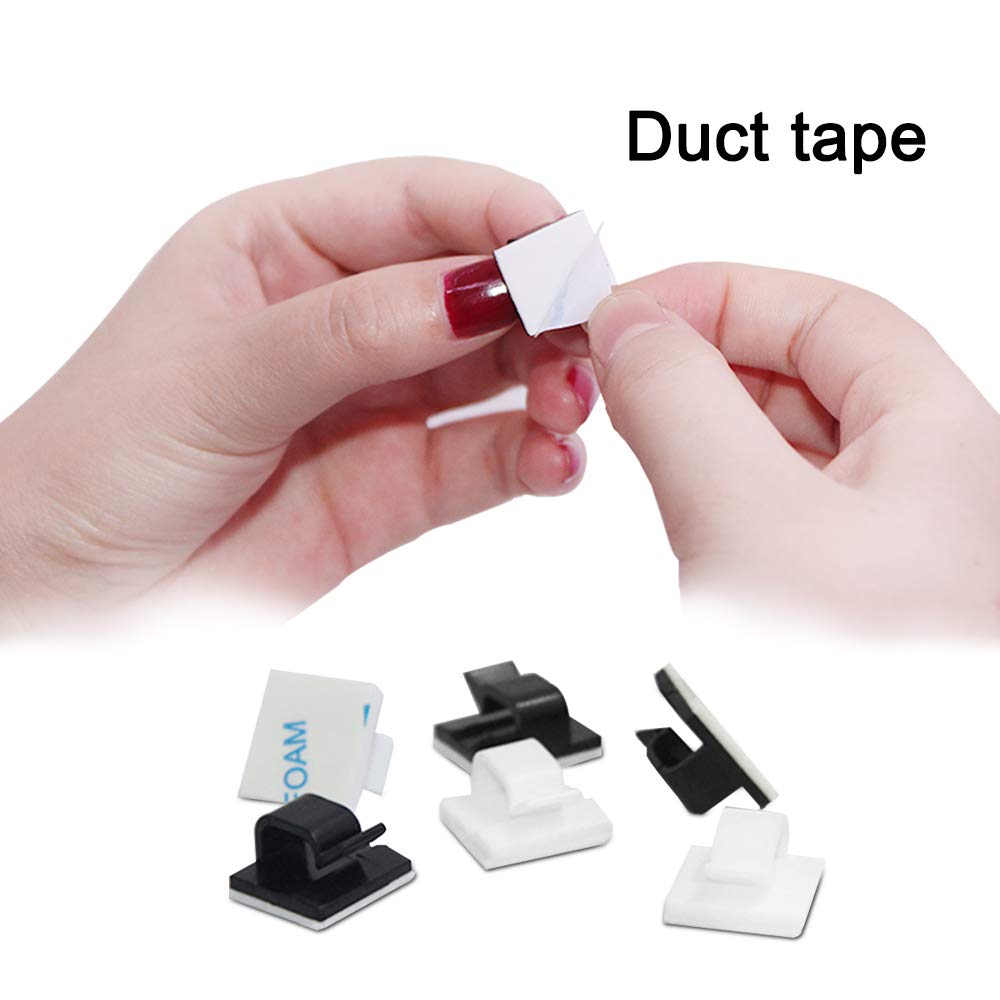 Set 60 cleme autoadezive Crrkty, clipsuri adezive pentru organizarea ...
