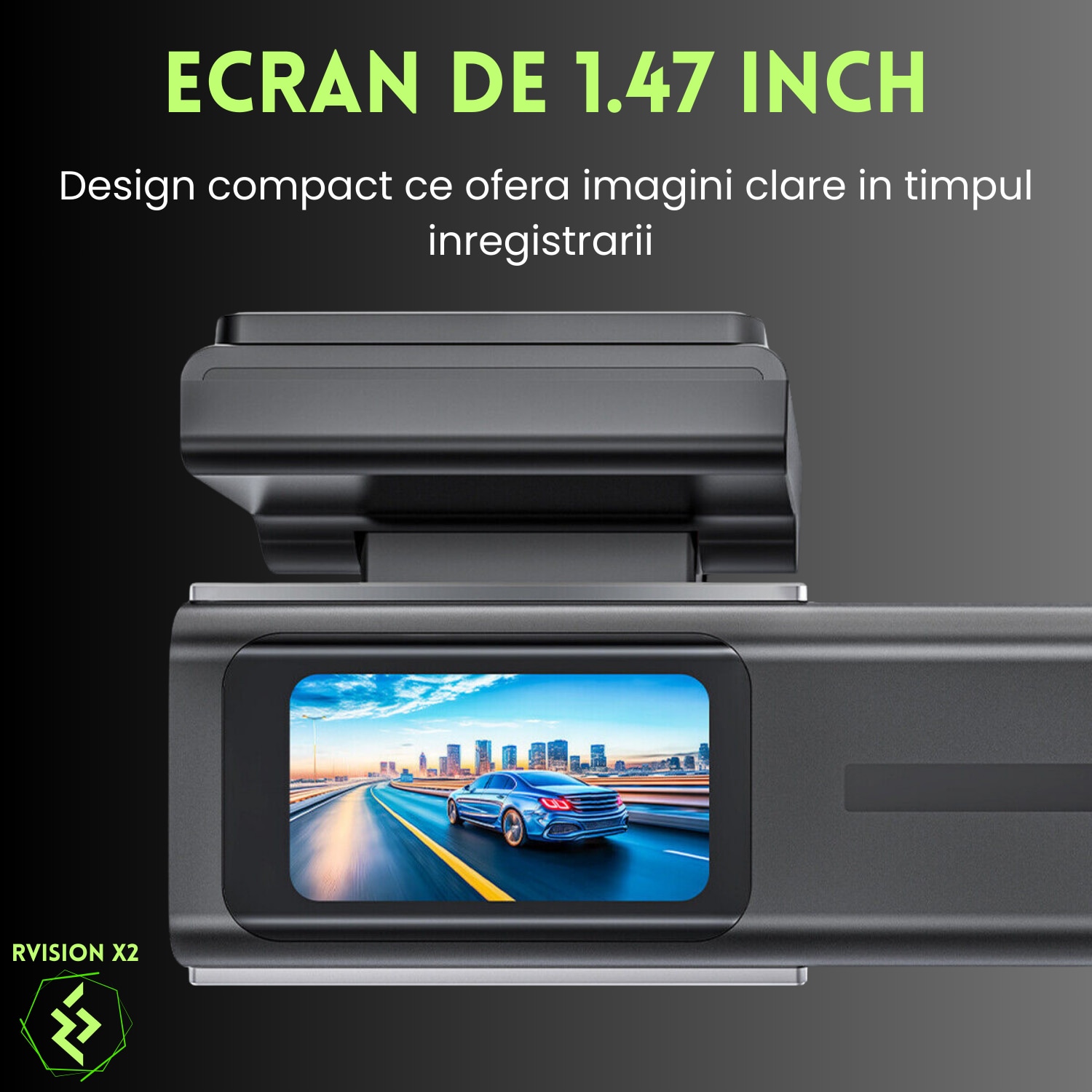 Camera Auto DVR Evolve-x® RVision X2, de bord, 4K Ultra HD 2160p, Wi-Fi ...