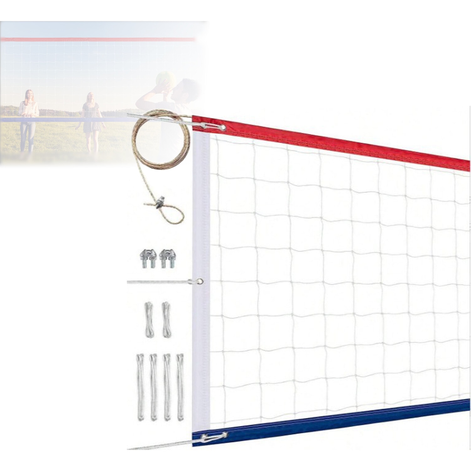 Fileu profesional volei, rezistenta la intemperii, cablu otel extins ...