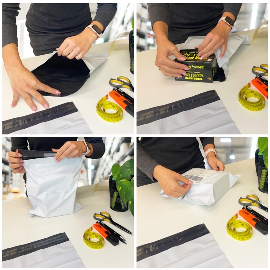 Plic curierat fara buzunar, 540 x 700 mm, 55 microni, 50 buc/ set, Alb ...