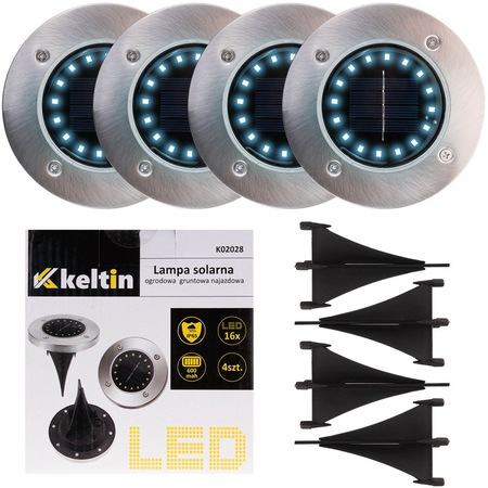 Set lampi solare de gradina cu 16 LED-uri, 4 elemente, Keltin K02028 ...