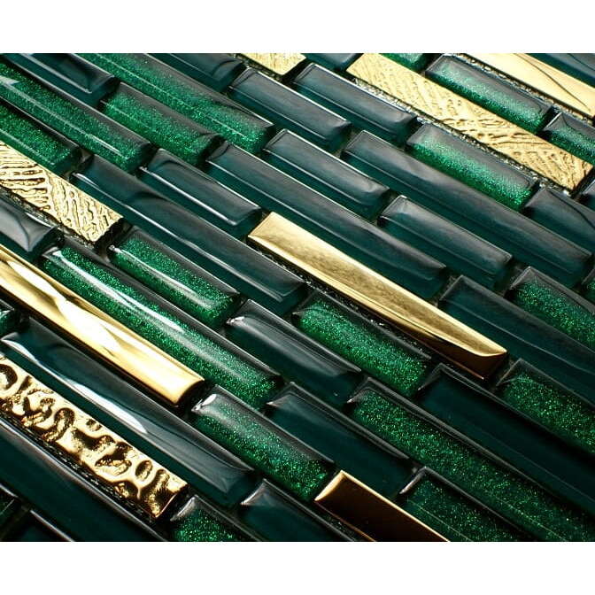 Mozaic din sticla verde "ALISEDA AGAT" Tigla mozaic verde inchis si ...