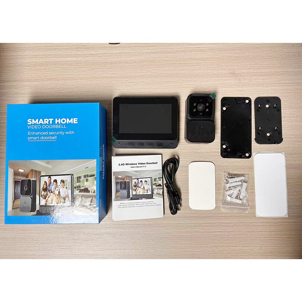 Sonerie wireless cu camera video, M10PLUS, 4, 3 inchi HD Viziune ...