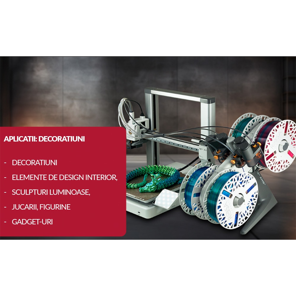 Filament 3D, ROSA3D, PLA-Silk Galben 1, Usor de utilizat, Obiect decor ...