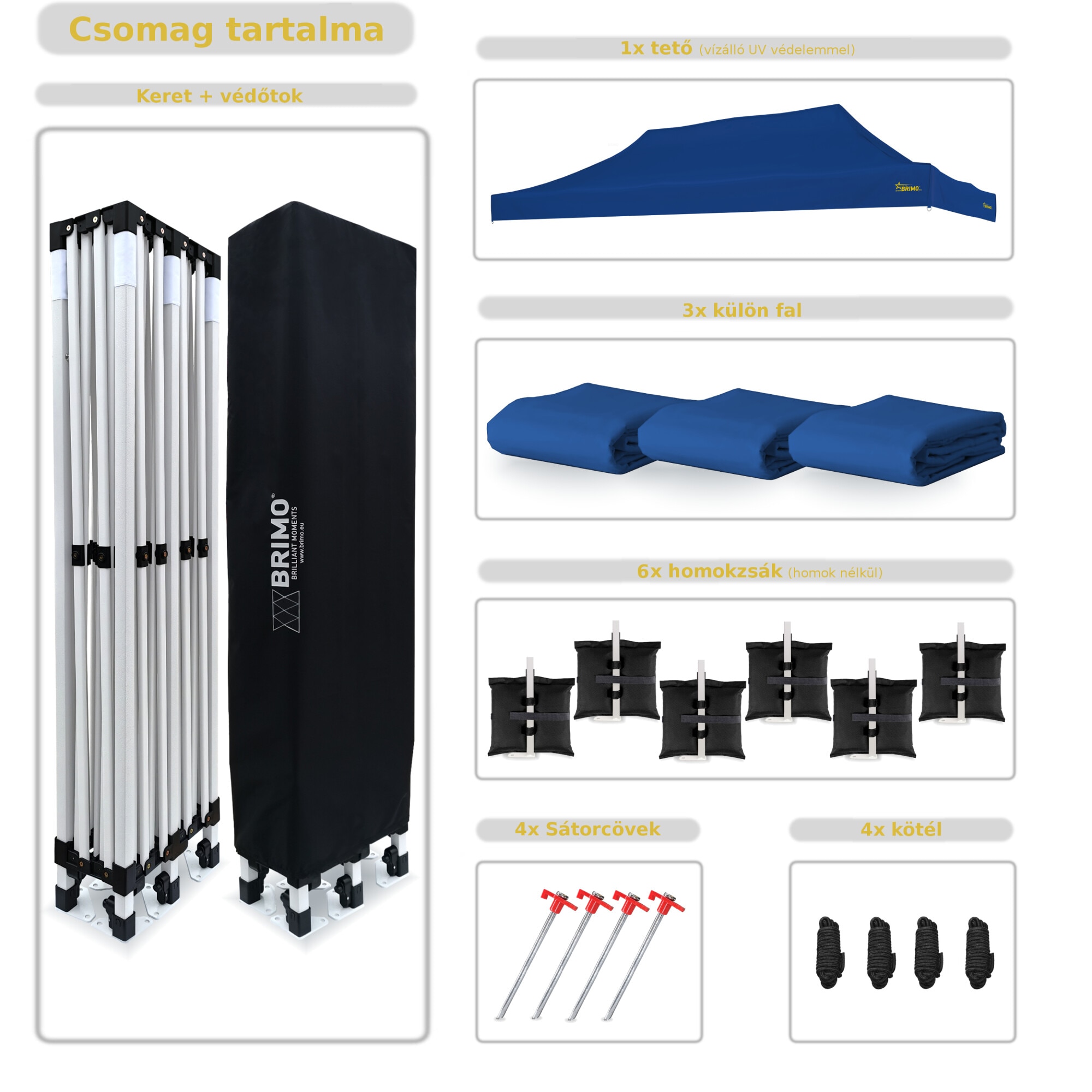 6x3 sátor pavilon, Star, Kék - eMAG.hu