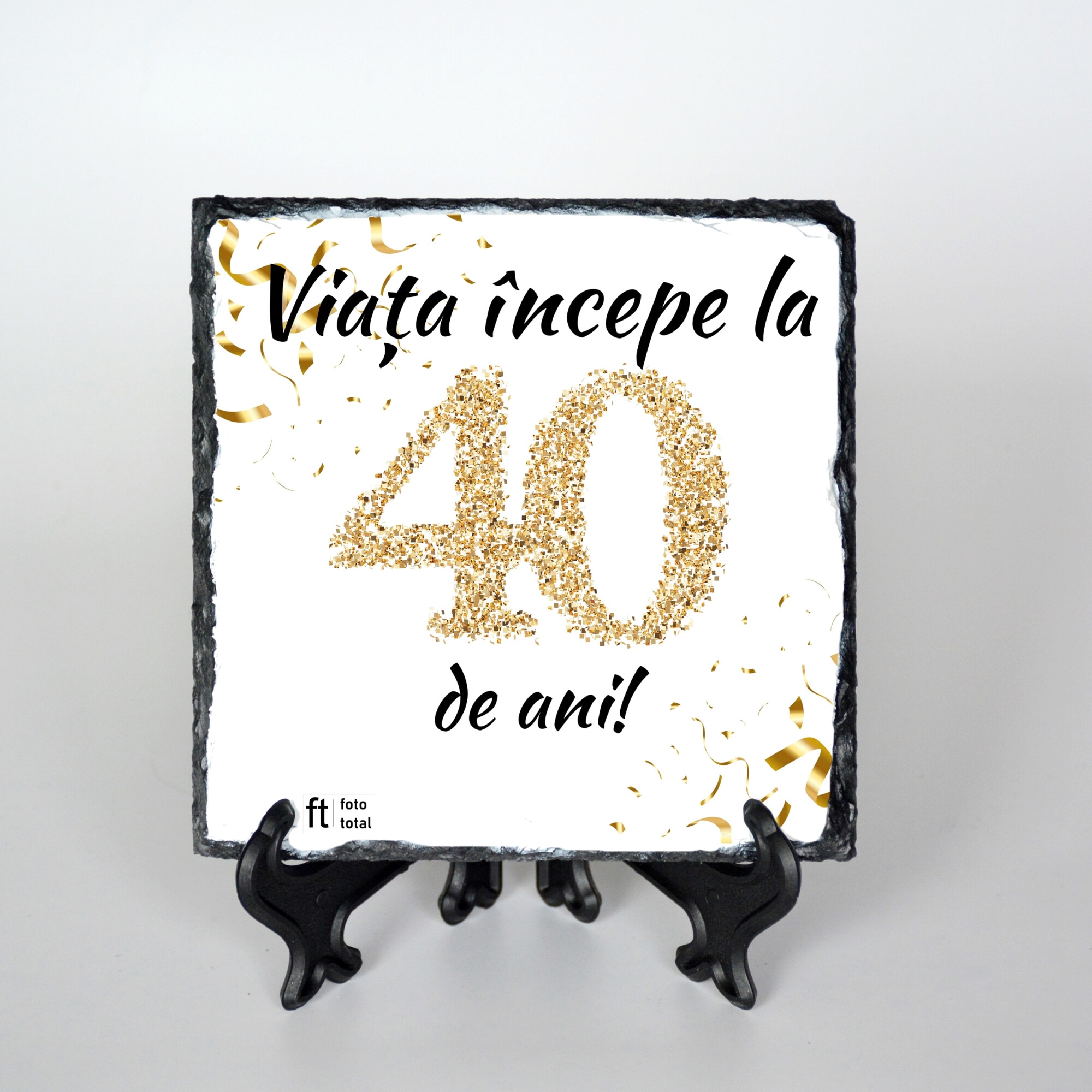 Placa decorativa, Viata incepe la 40 de ani, 15x15 cm - eMAG.ro