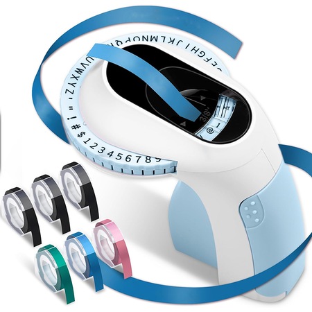 Aparat de etichetat Omega S, retro, portabil, set 3 benzi colorate ...