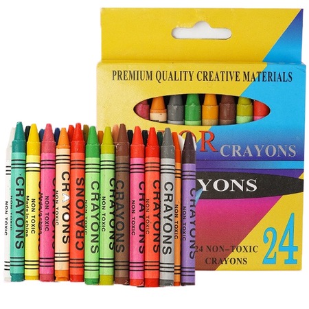 Set creioane colorate, 24 culori, Crayons, pentru copii, 7.8x0.8cm ...