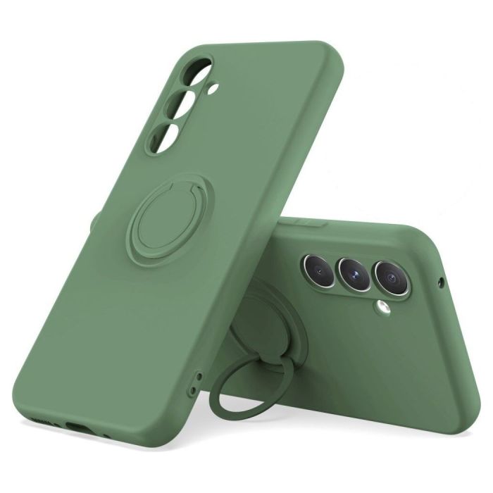 Husa PCS pentru Samsung Galaxy A55 cu inel rotativ, verde inchis - eMAG.ro