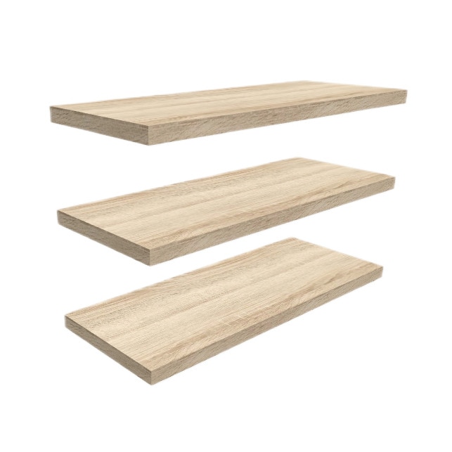 Set 3 Rafturi Suspendate, 45x17x1.8 cm, Culoare Stejar Sonoma, Design ...