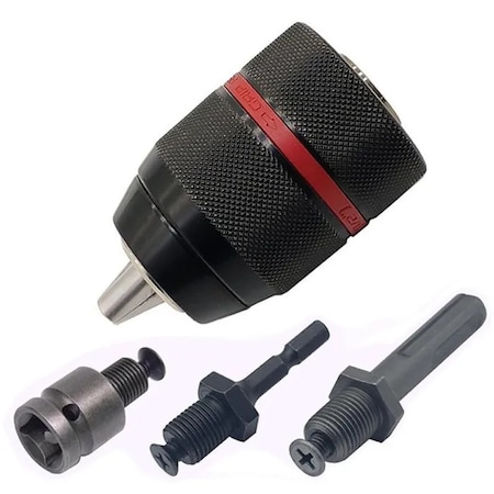 Set 4 mandrine rapide fara cheie, prindere 1/2", 2-13mm, metal ...
