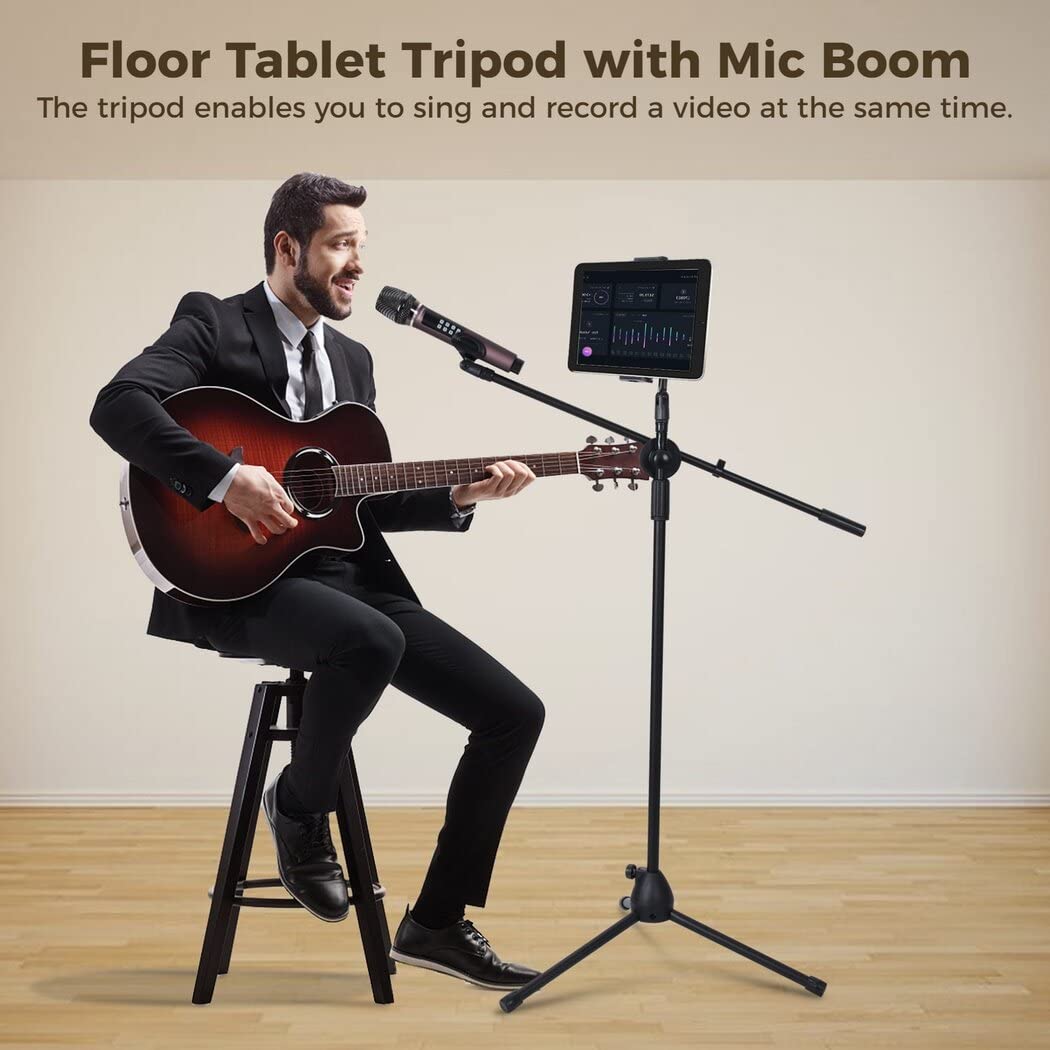 Trepied pentru tableta cu brat pentru microfon, suport pentru tableta ...