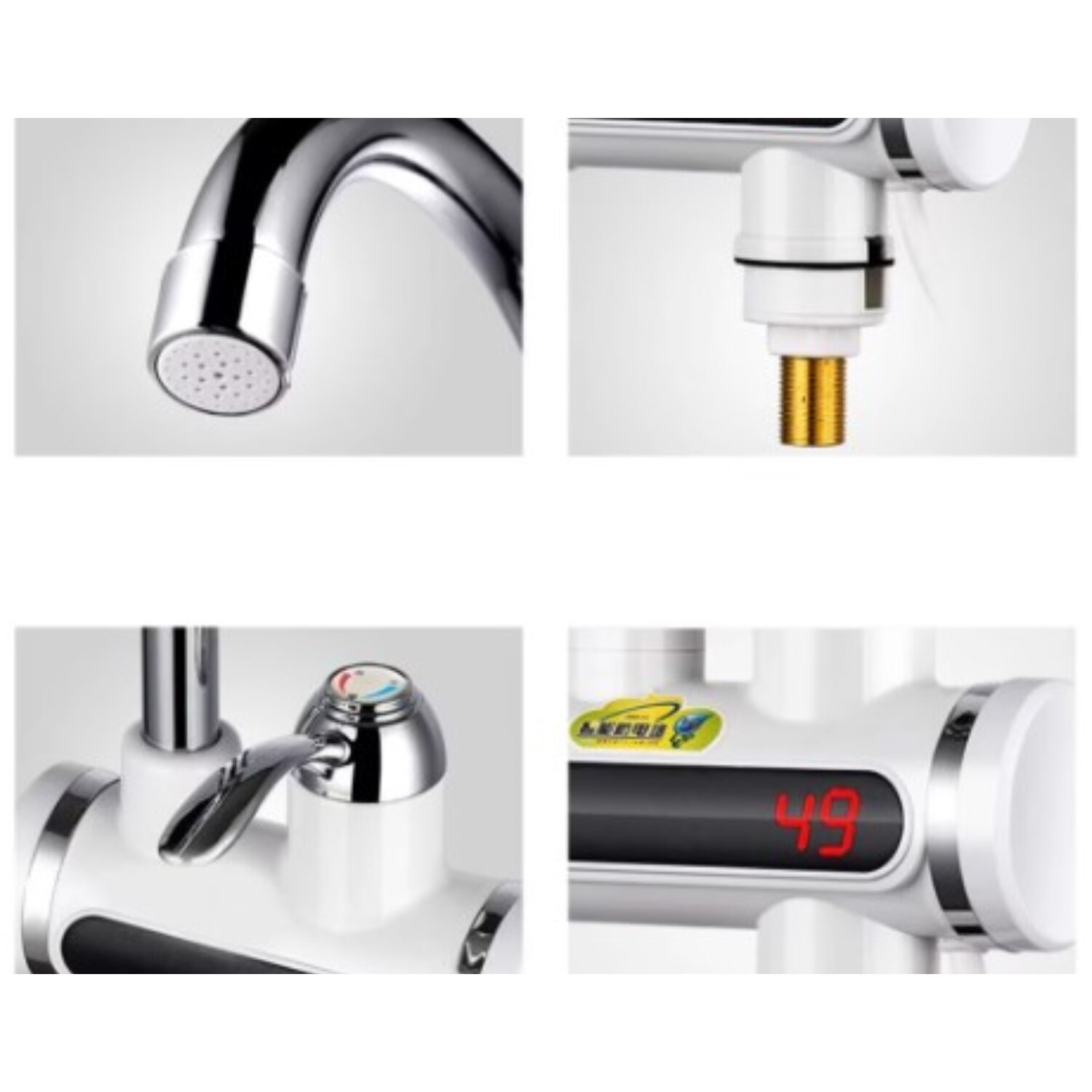 Robinet Electric Instant cu para de dus, Adsinio, Afisaj LED, 3000 W ...