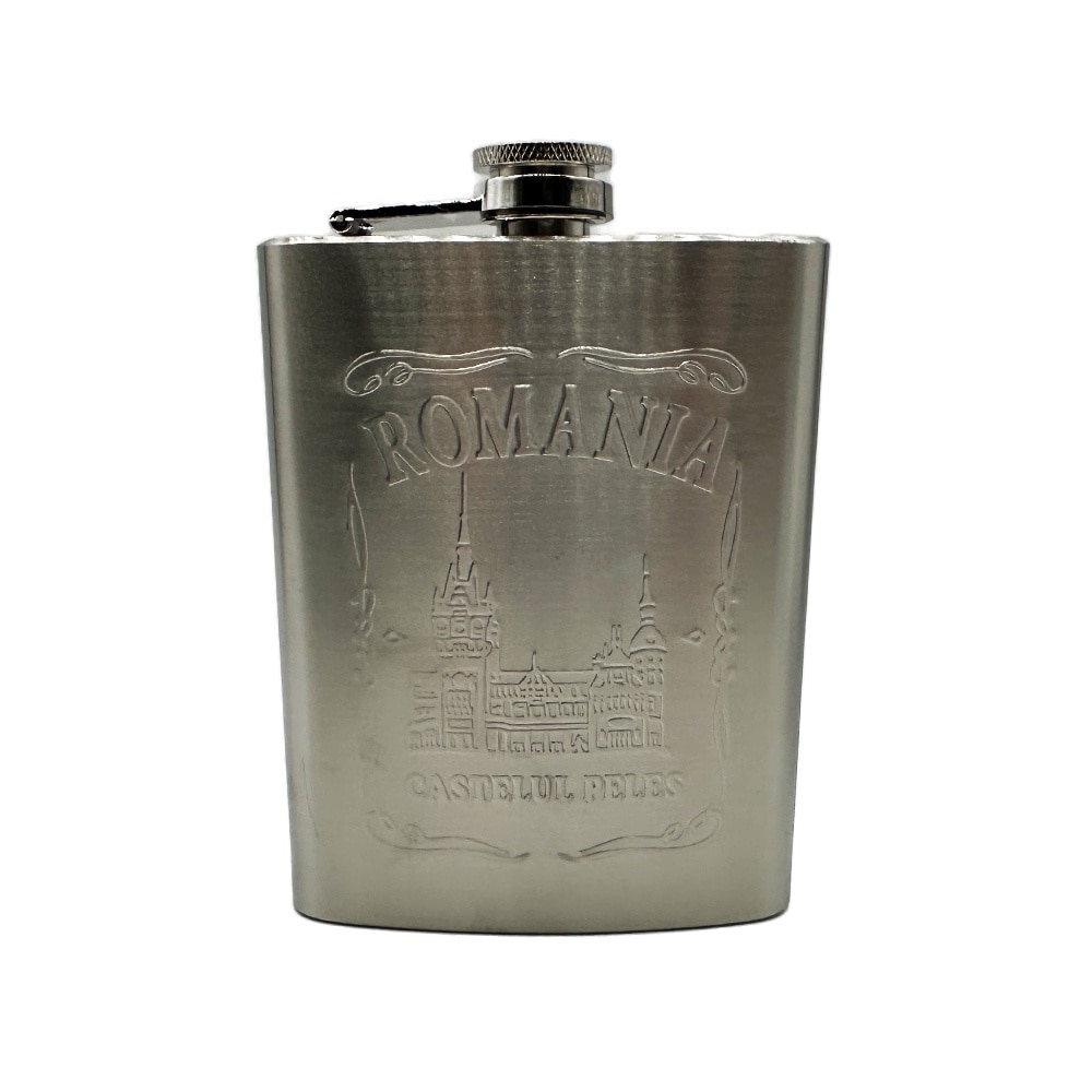 Sticla Palinca Romania, 12x10cm, 200ml, metalica, in cutie, Vision XXI ...