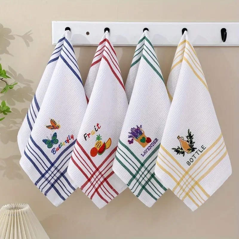 Set 12 Prosoape Bucatarie Bumbac, model gofrat, 40x60cm, Colors - eMAG.ro