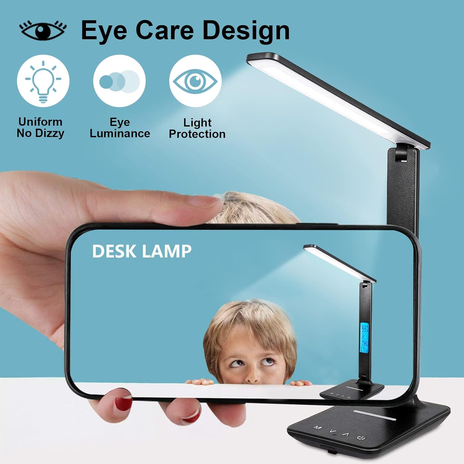 Lampa LED birou, Puepoul, Incarcare wireless, Control tactil, moduri ...