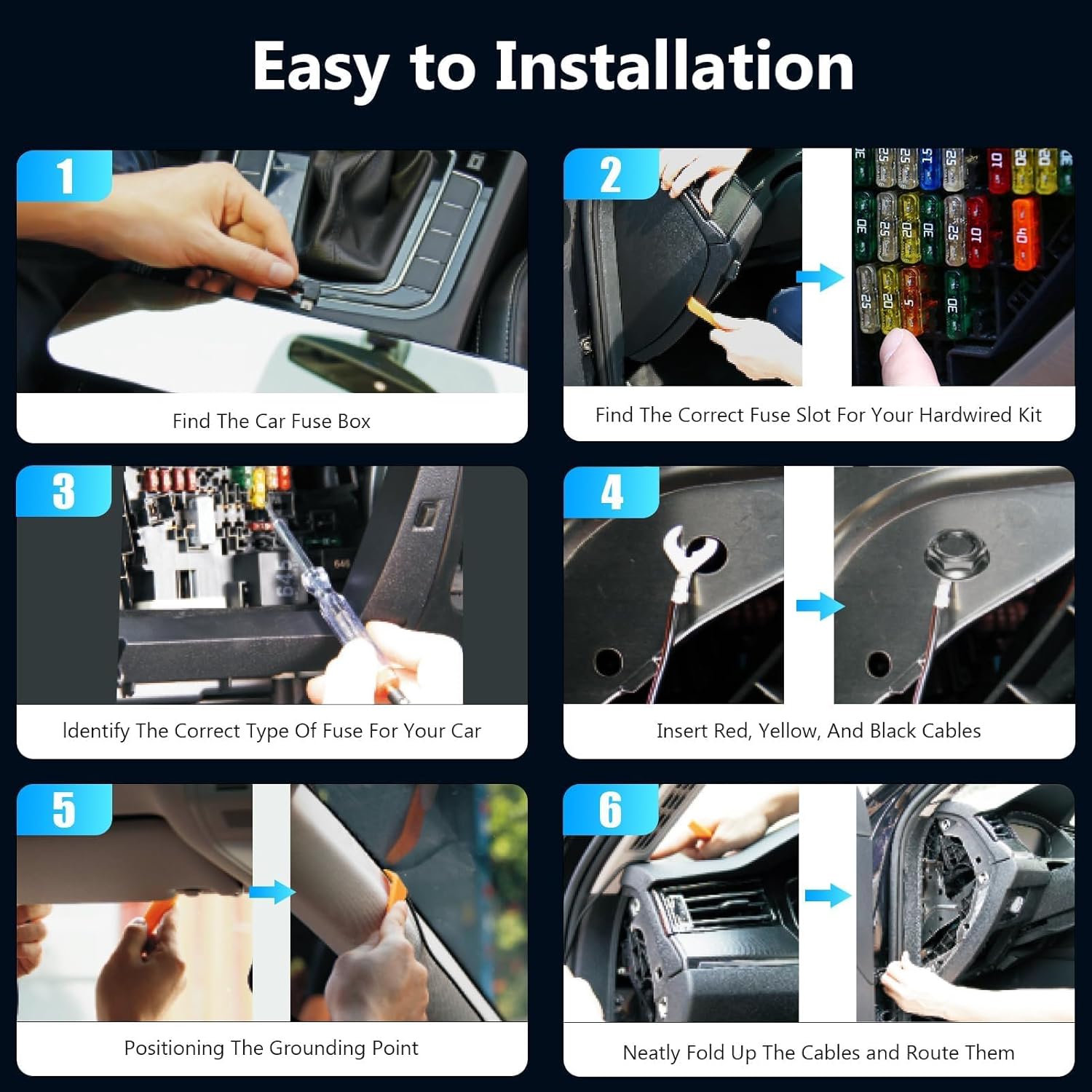 Kit de cabluri pentru camera de bord, Puepoul, Lungime cablu 3.5m, cu ...