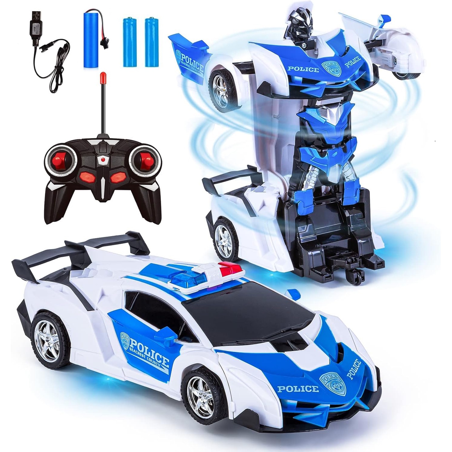 Masina Robot interactiv, Puepoul, POLICE AKU, Vine cu Telecomanda 2.4 ...