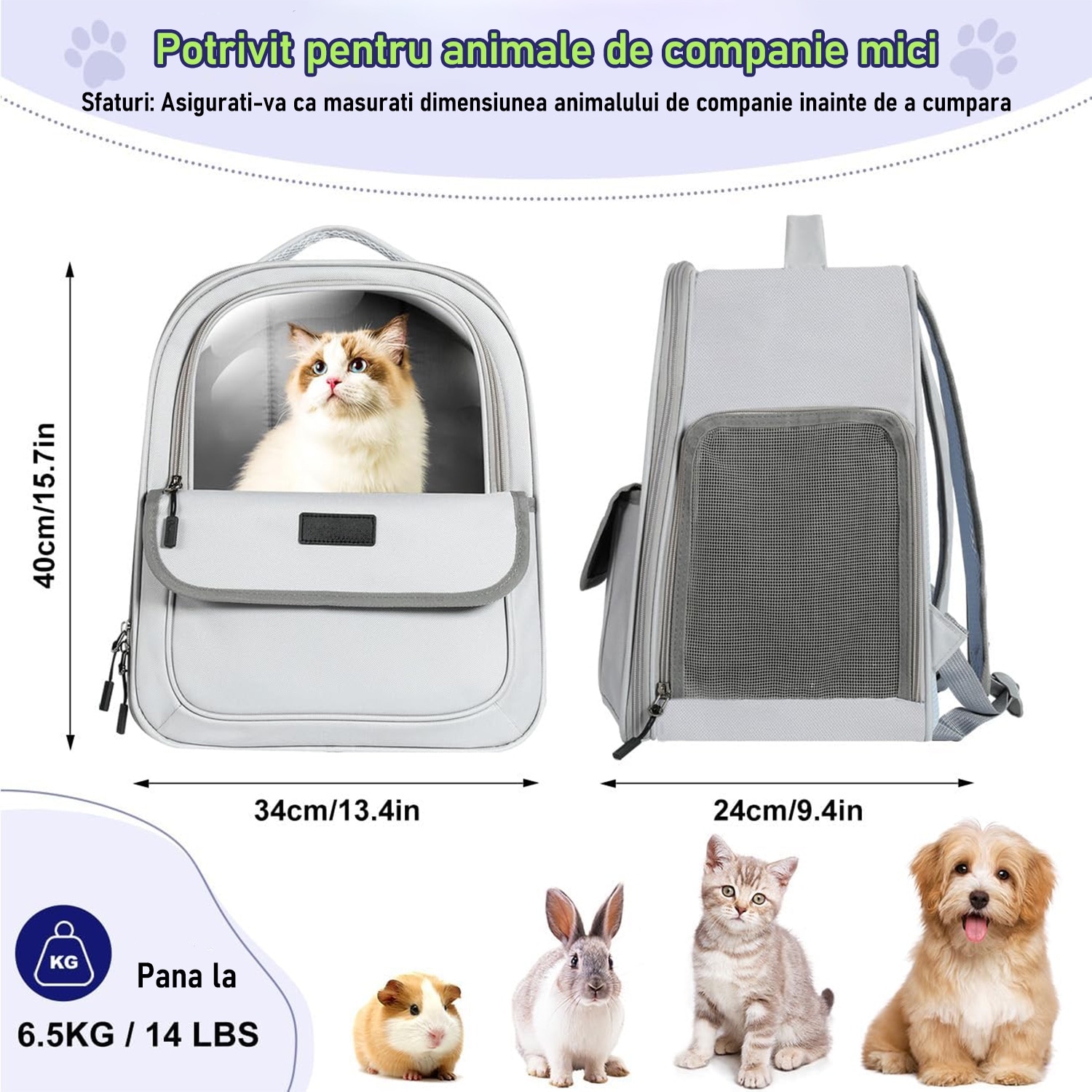 Rucsac transport animale de companie, BYONDSELF®, Hublou Transparent ...