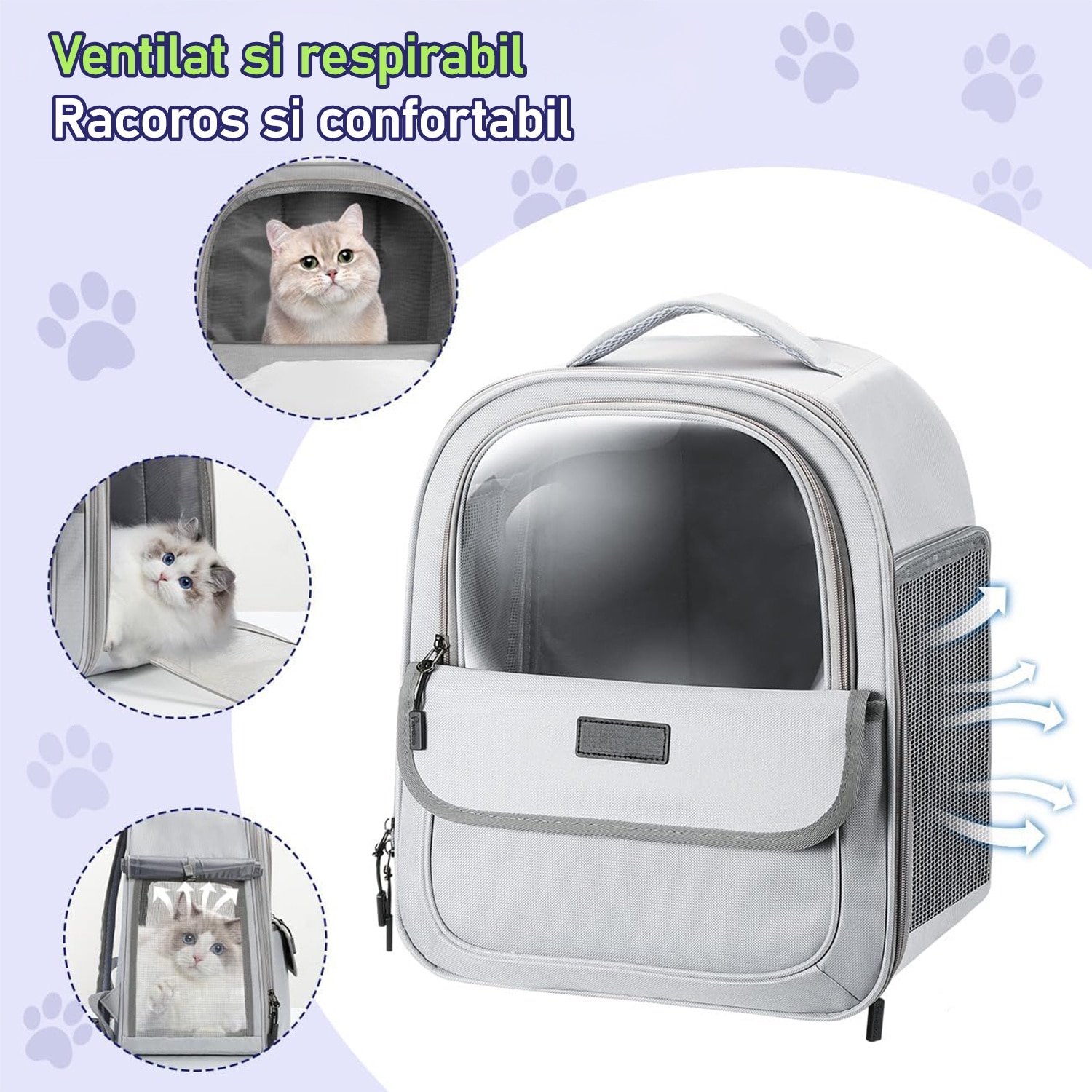 Rucsac transport animale de companie, BYONDSELF®, Hublou Transparent ...