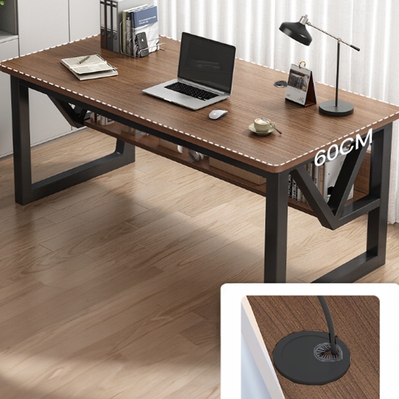 Birou gaming, cu raft, fag inchis, modern loft, industrial 120 cm BADU ...