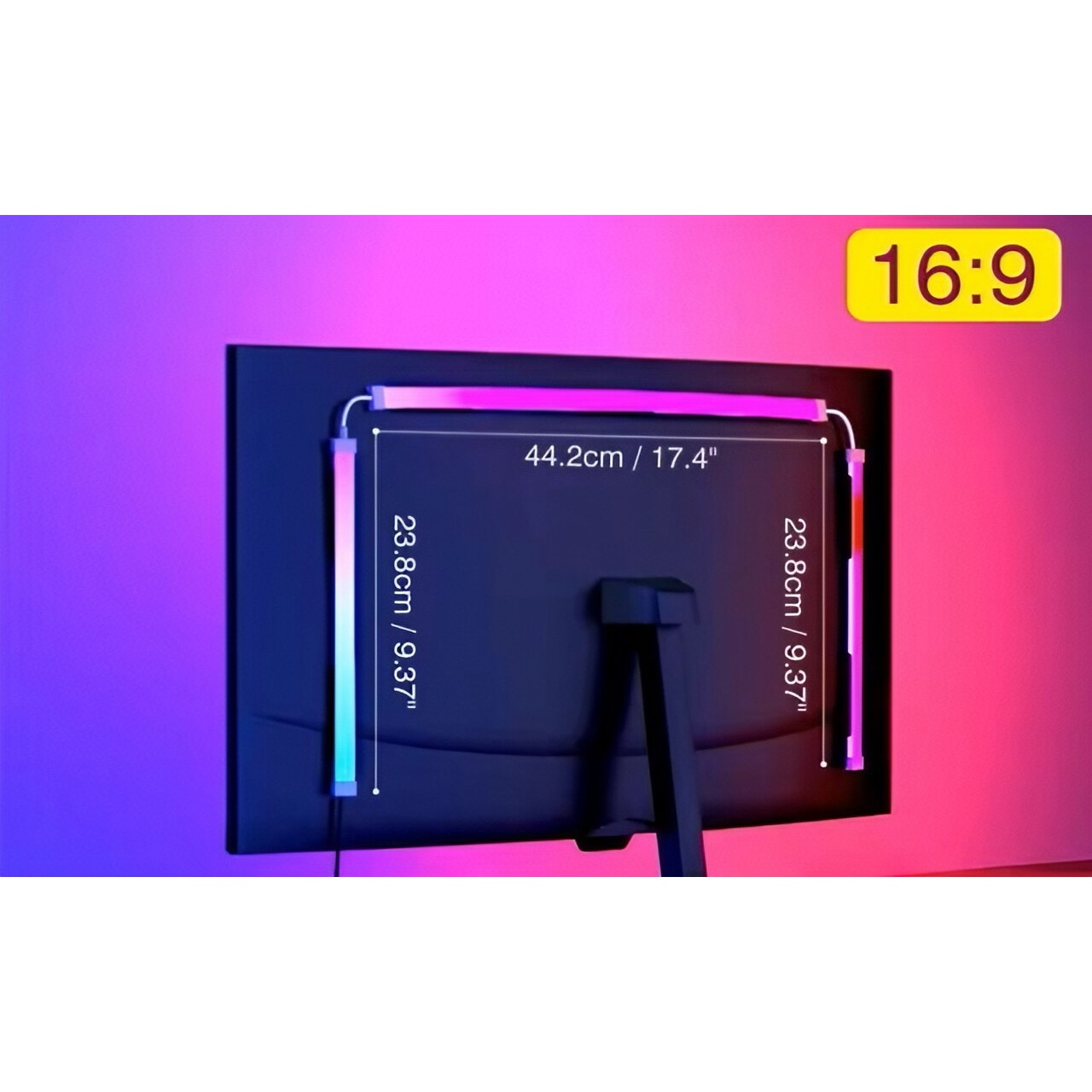 Banda led smart AxaCube® pentru monitor calculator de 24 inch, RGB ...