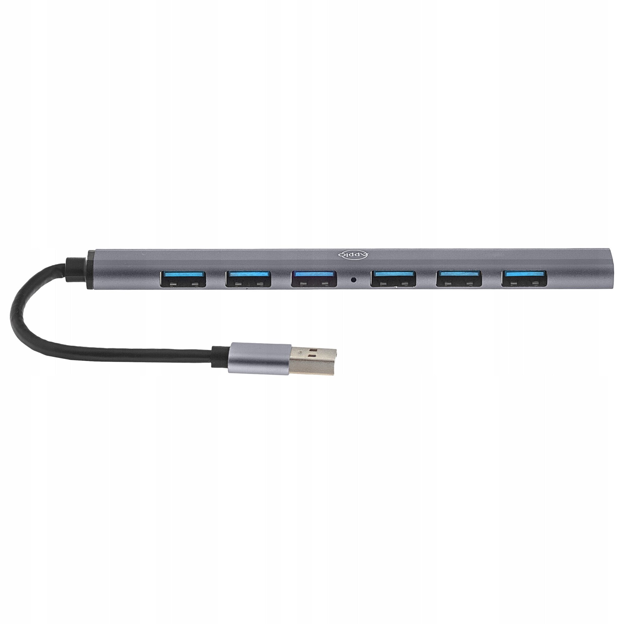 Appio USB хъб, 7 порта, алуминий, 14.5x1.7x0.9cm, сребрист - eMAG.bg