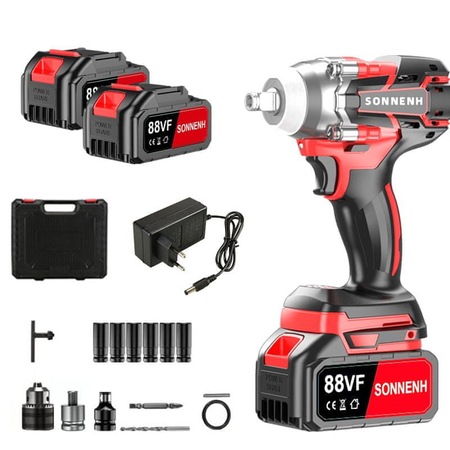 Cheie cu impact fara fir 21V, 600 Nm, 450 Ft-lbs, motor fara perii, 2 ...