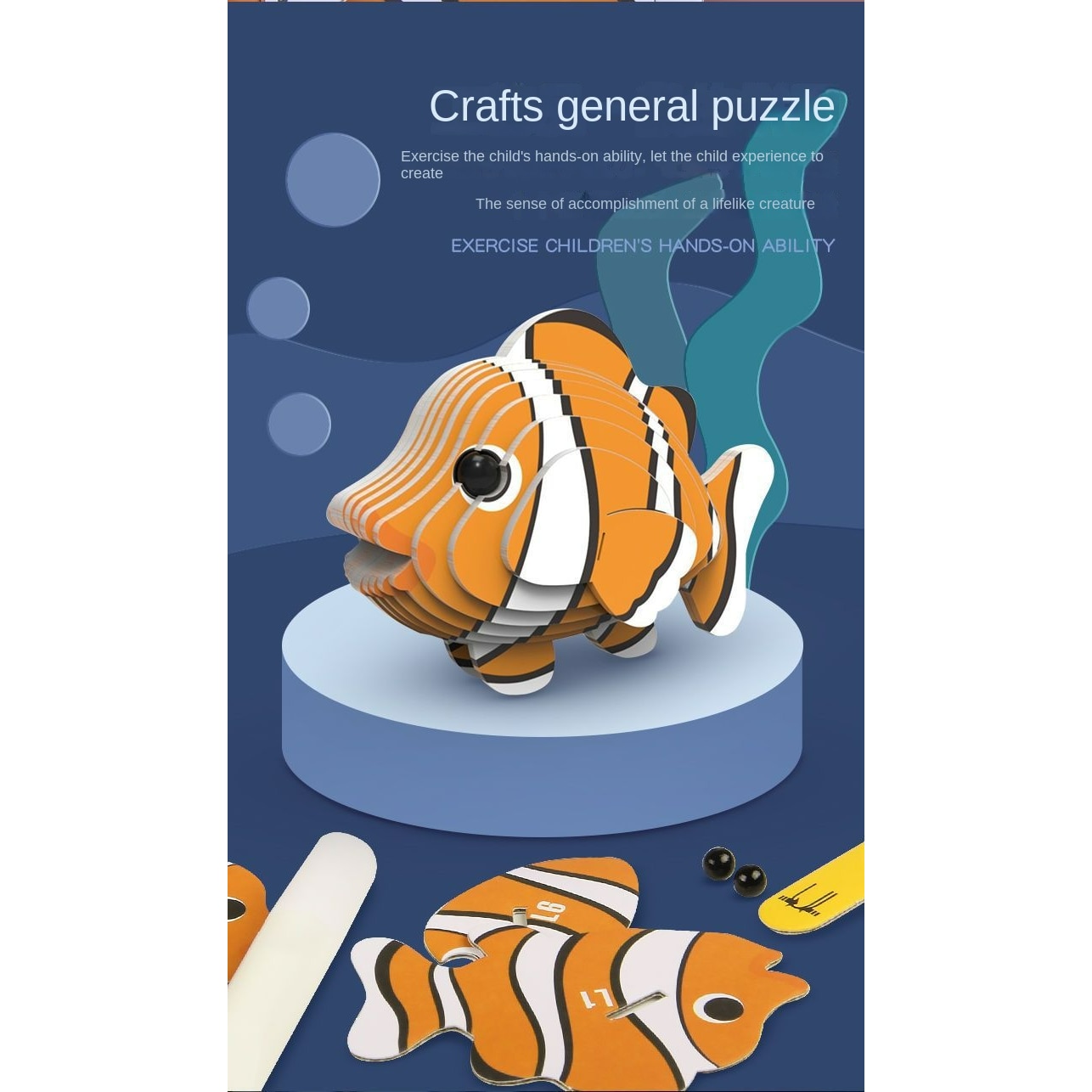 Puzzle 3D handmade puzzle pentru copii, puzzle de hartie model animal ...
