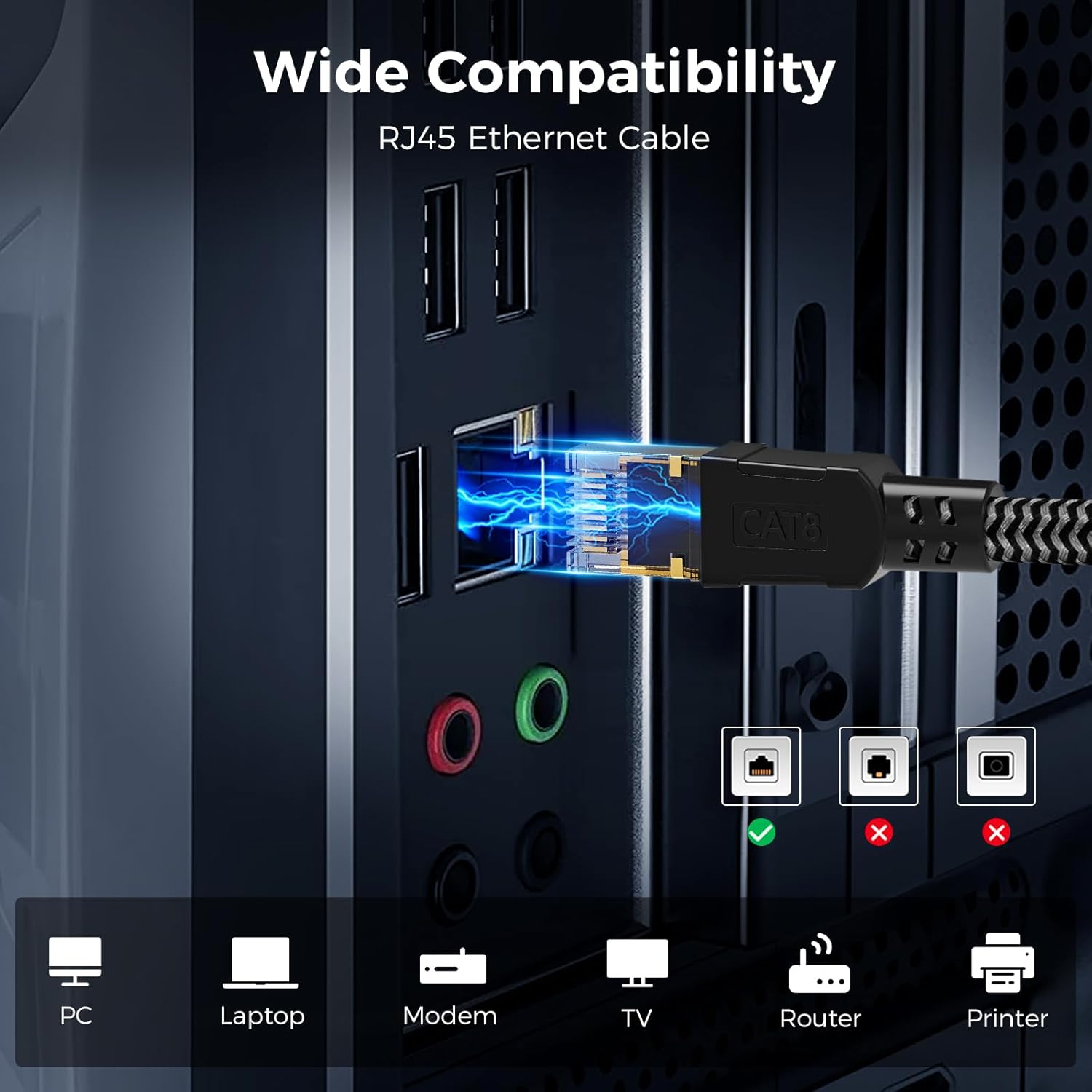 Cablu Retea, Puepoul, Cat8, 10M, 2000MHz 40Gbps, S/FTP, 26AWG, Conector ...
