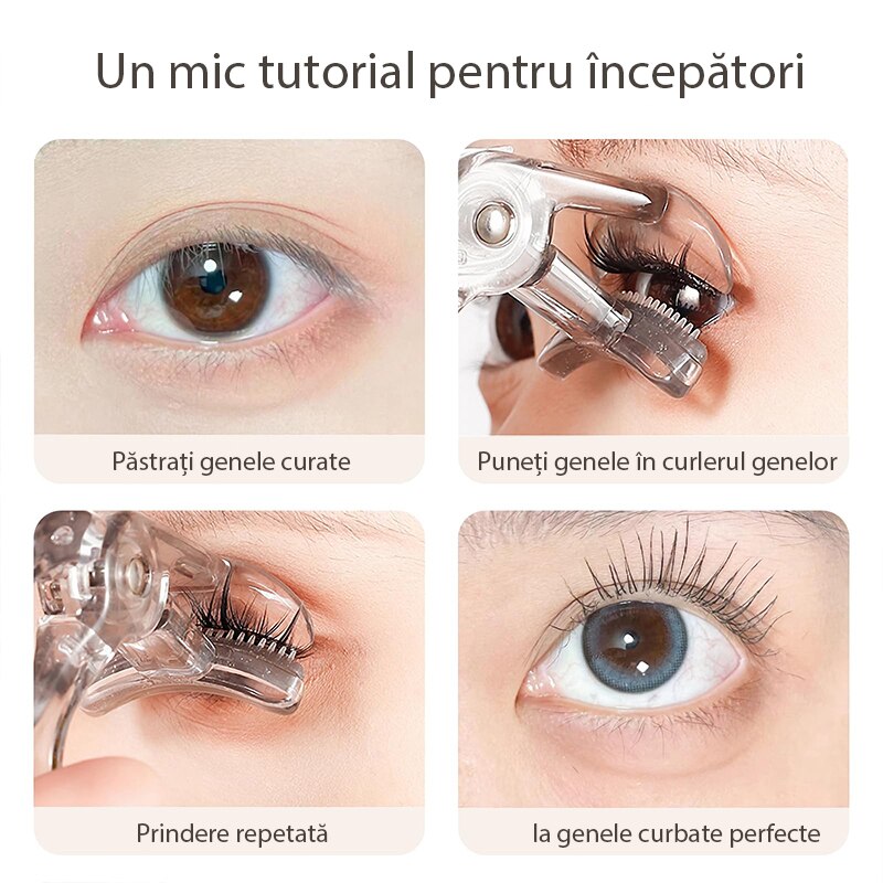 Ondulator de gene profesional, eyelash curler cu pad de silicon pentru ...