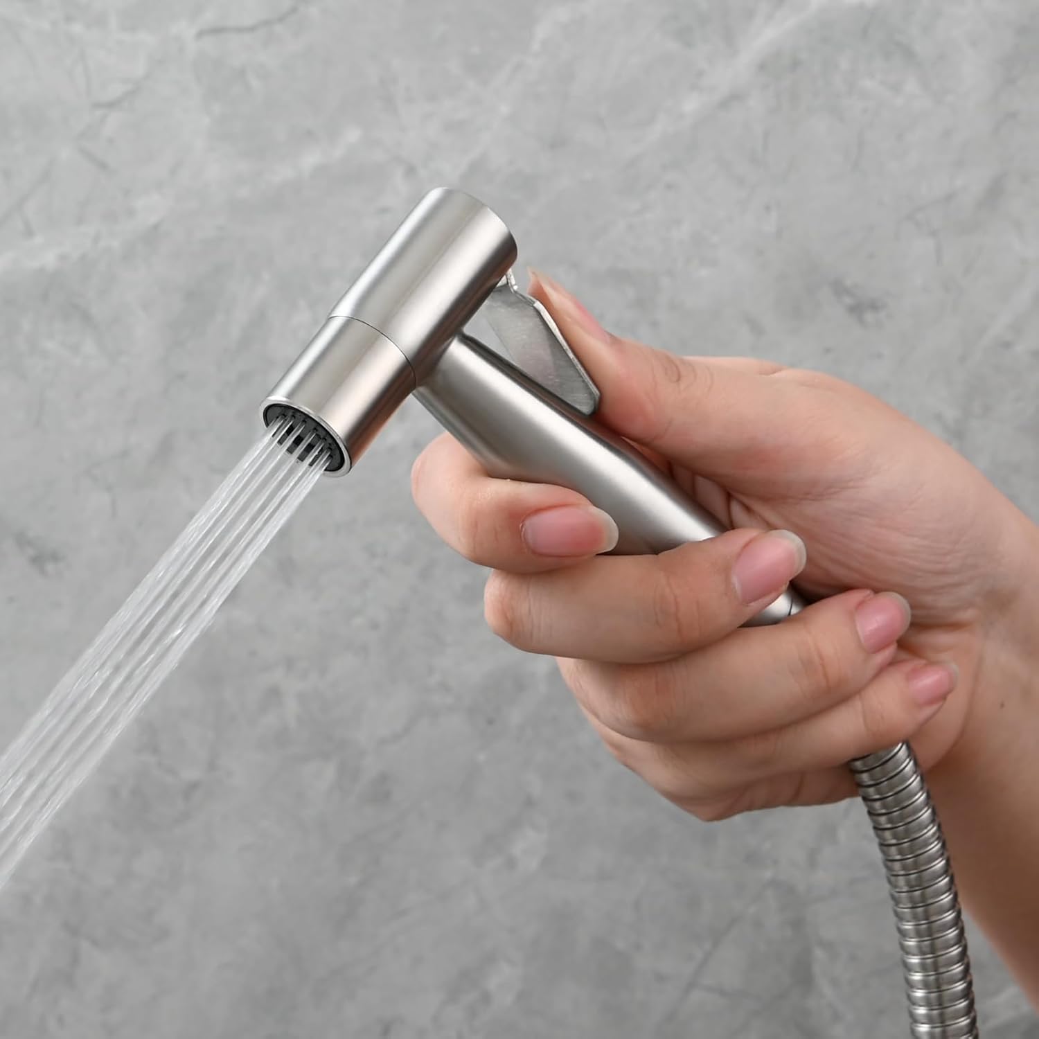 Cap dus pentru bideu, JENUOS®, inox, de wc, 75g, Argintiu - eMAG.ro