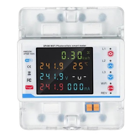 Contor de energie smart TUYA, bidirectional, trifazic 3P+N, pentru ...