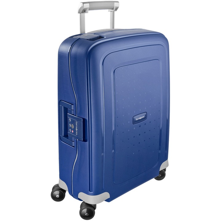 Troler de cabina Samsonite S'Cure Spinner, 55x40x20cm, bleumarin - eMAG.ro