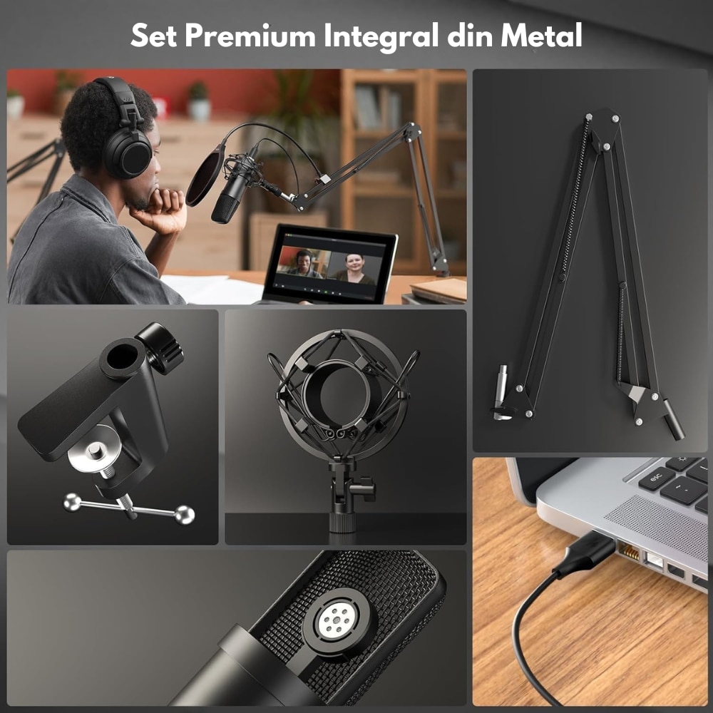 Microfon Condenser Profesional VITTALIST BM800, Cu Stand, Pentru Studio ...