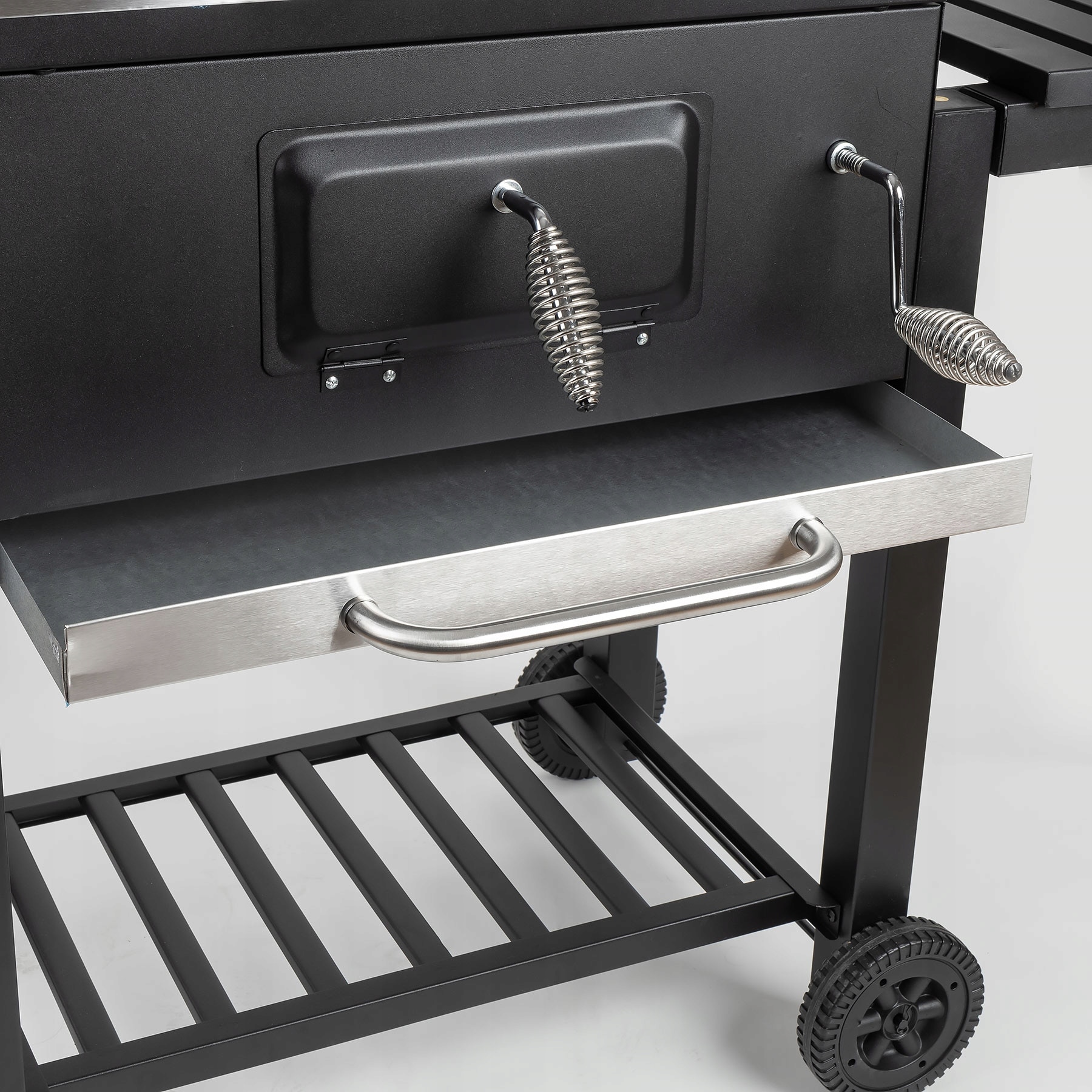 Gratar pe carbune BBQ de gradina mare dublu rost familial 113x105x55 ...