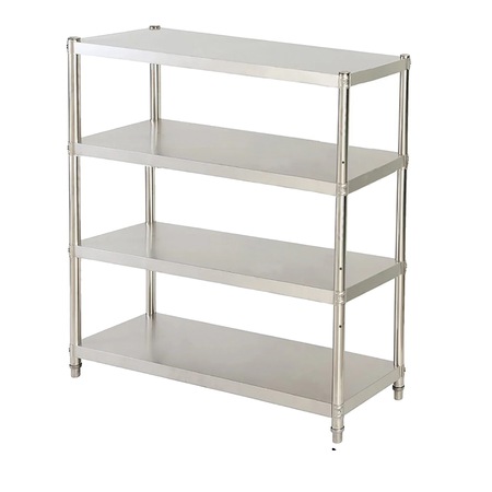 Raft de bucatarie, 4 nivele, inox, argintiu, 120x40x150cm - eMAG.ro