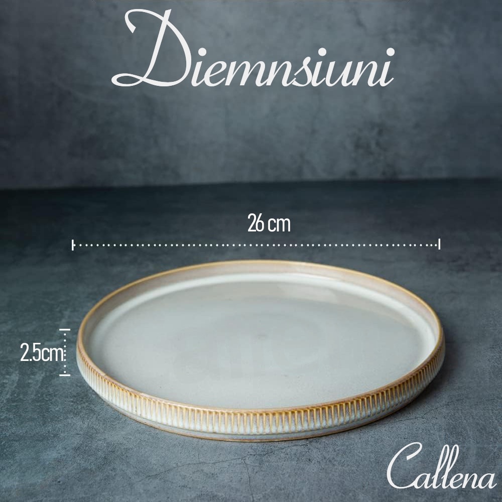 Serviciu de masa, 20 piese, ceramica glazurata bej, Callena Cappuccino ...