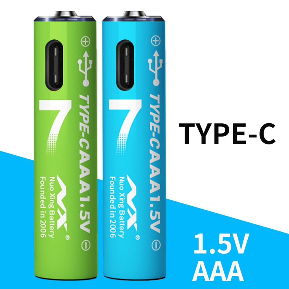 Set 4 Baterii AAA Li-ion NUOXING, 1200mWh 1.5V, Incarcare Rapida USB ...