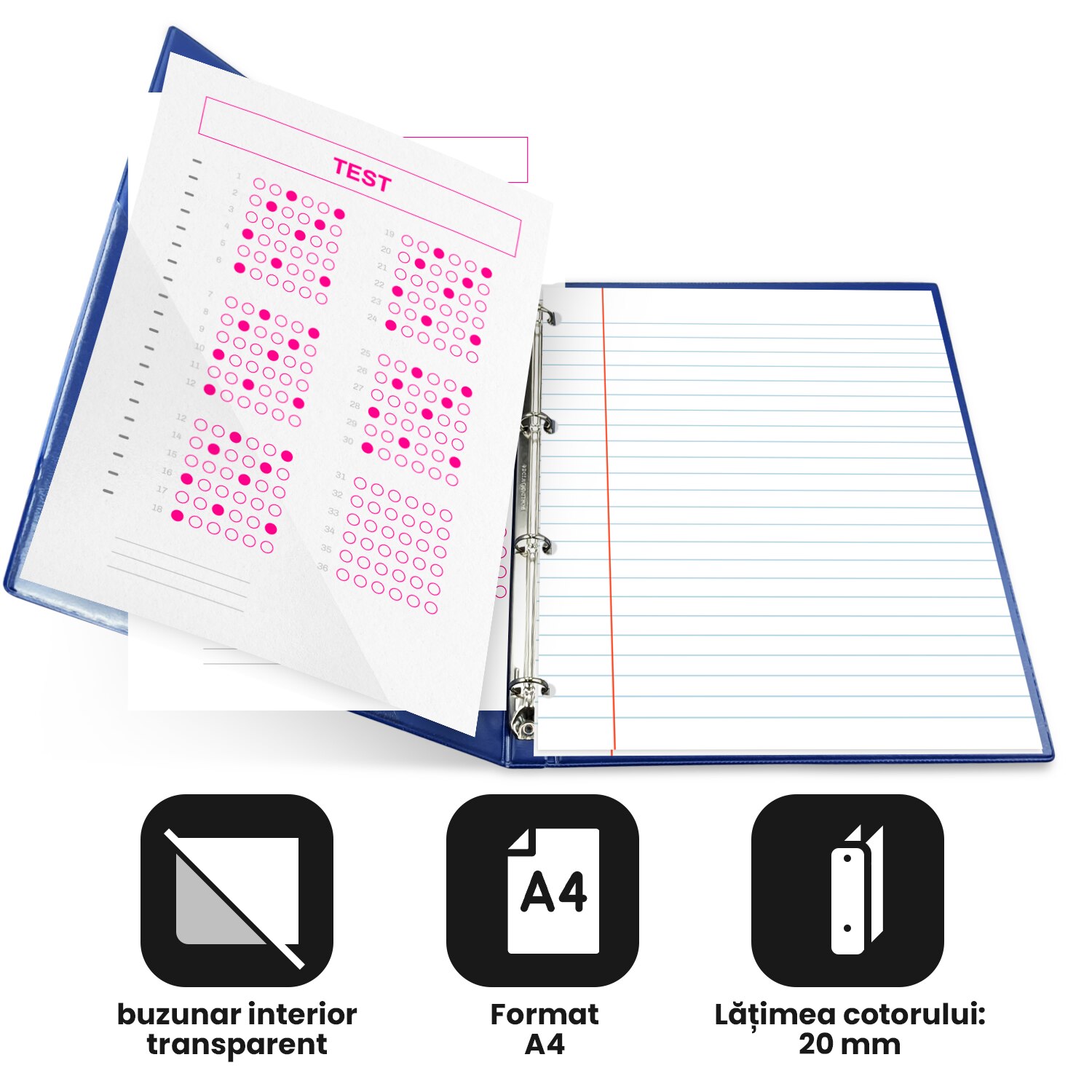 Biblioraft, Netuno, A4, 2 inele, 2 cm, Fabricat din carton, cu levier ...
